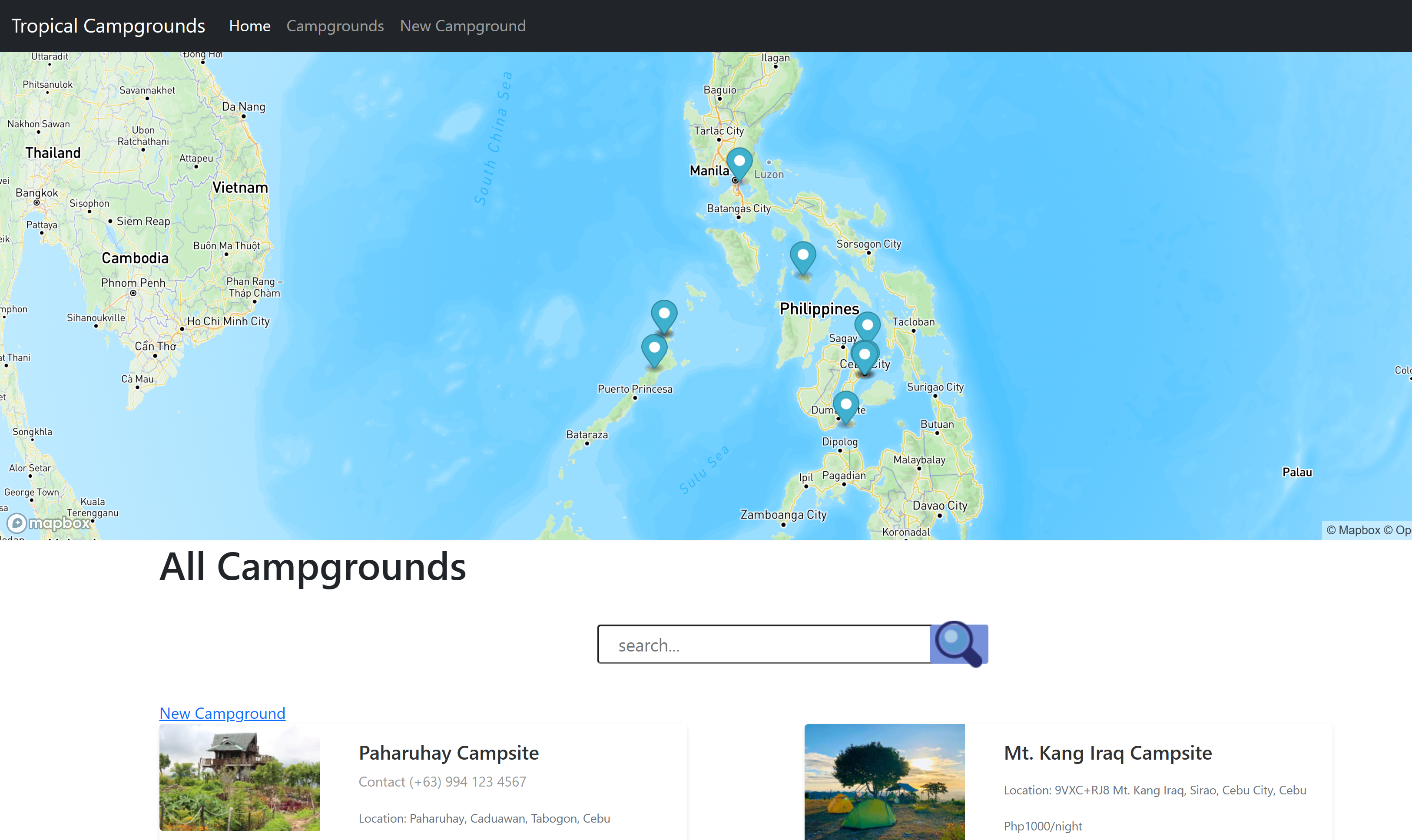 GitHub - EricCatayas/TropicalCampgrounds: An Express.js web application inspired by Colt's 60hr ...